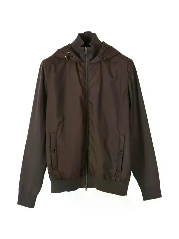 Herno Hooded Panelled Jacket - Brown