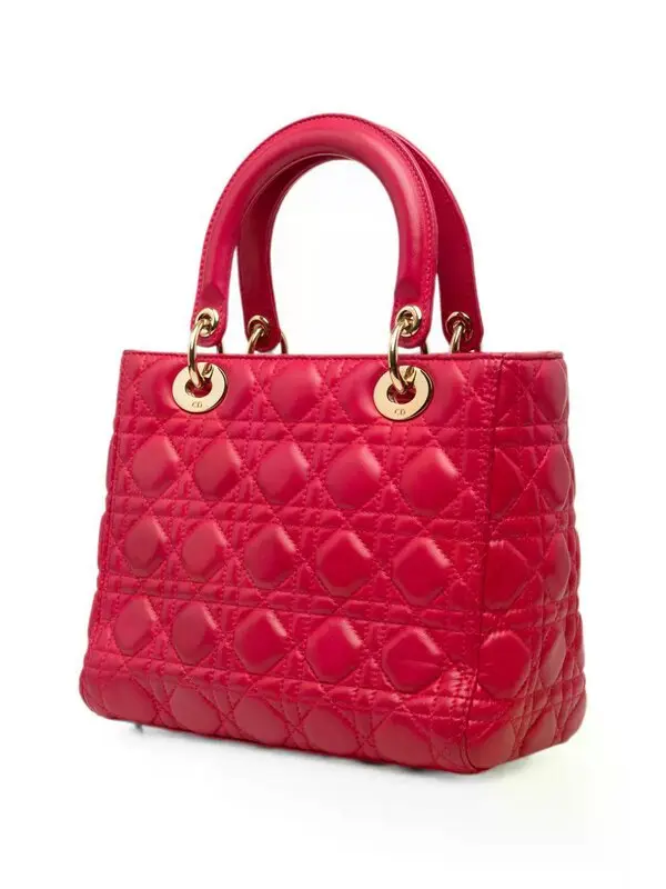 Dior 2014 Medium Lambskin Cannage Lady Satchel