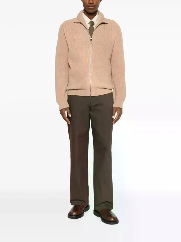 Canali Zip-up Ribbed Sweater