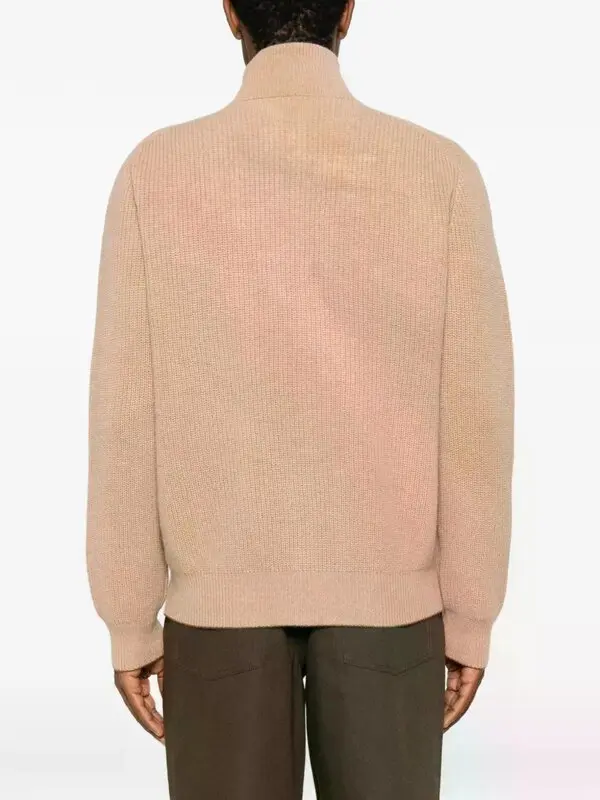 Canali Zip-up Ribbed Sweater