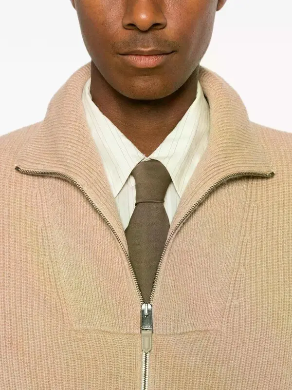 Canali Zip-up Ribbed Sweater