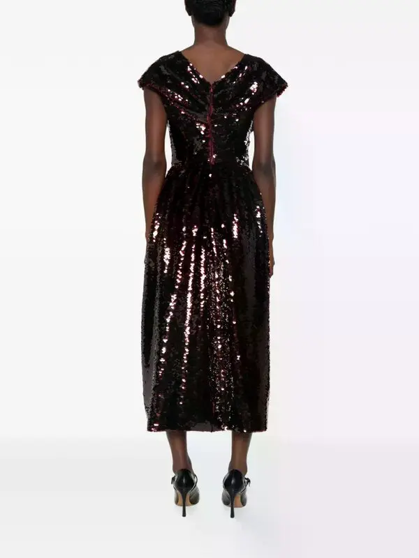 Simone Rocha Sequin-embellished Bow-detail Midi Dress