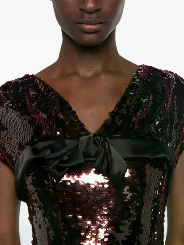 Simone Rocha Sequin-embellished Bow-detail Midi Dress