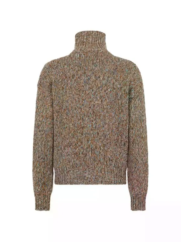 Dsquared2 Mouliné High Neck Half-zip Sweater