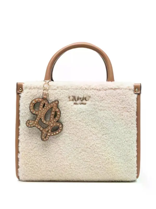 Liu Jo Faux-shearling Logo Plaque Tote Bag