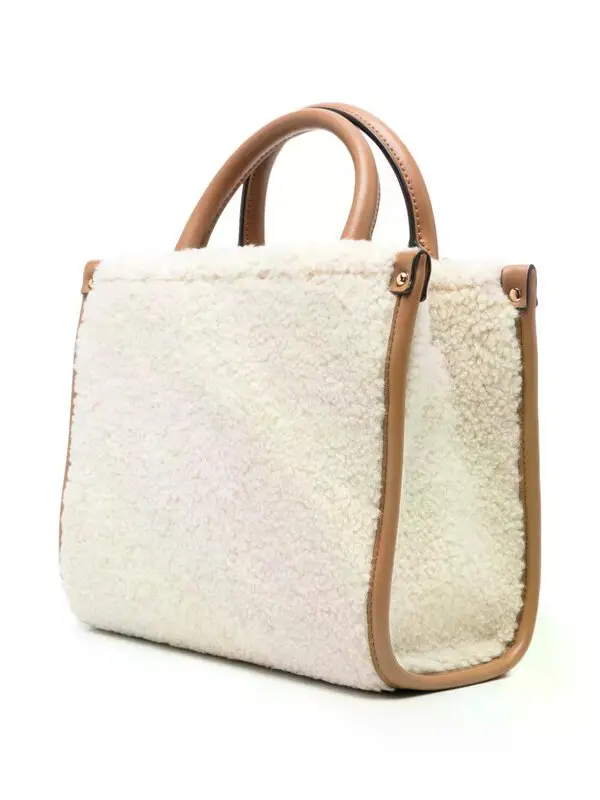 Liu Jo Faux-shearling Logo Plaque Tote Bag