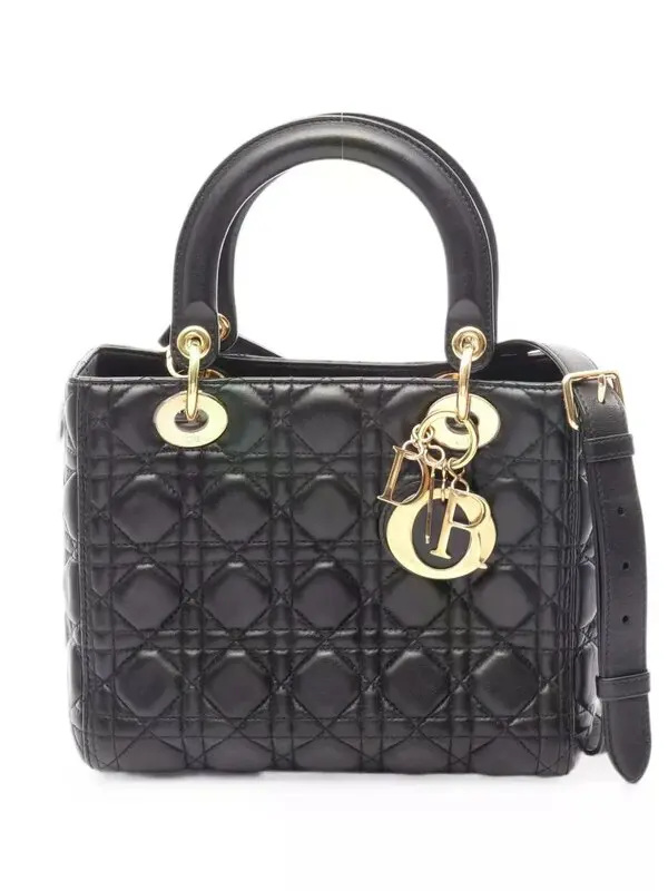 Dior Lady Cannage Tote Bag - Black