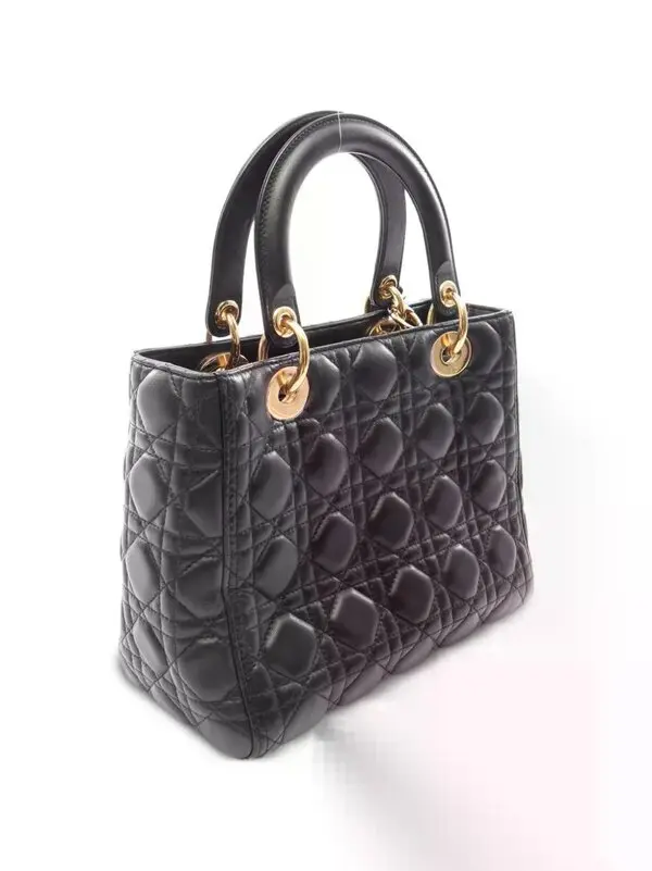Dior 2000s Lady Two-way Cannage Tote Bag - Black