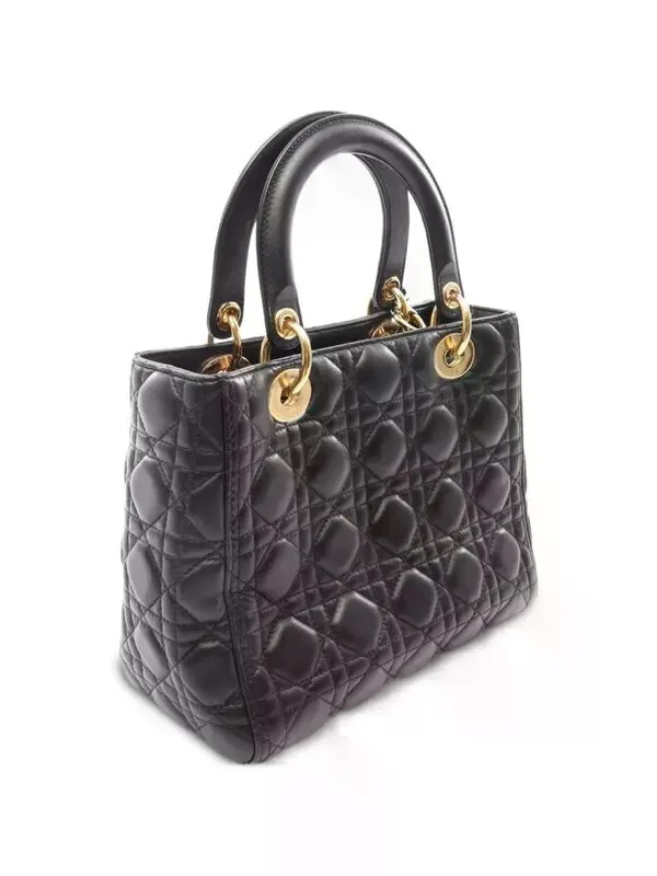 Dior Lady Cannage Tote Bag - Black
