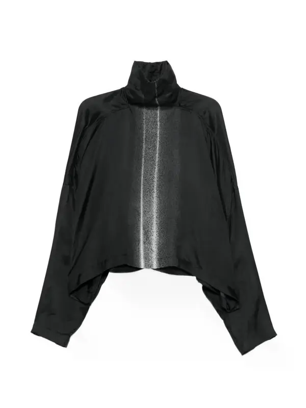 Rick Owens Contrast Print Oversized Blouse - Black