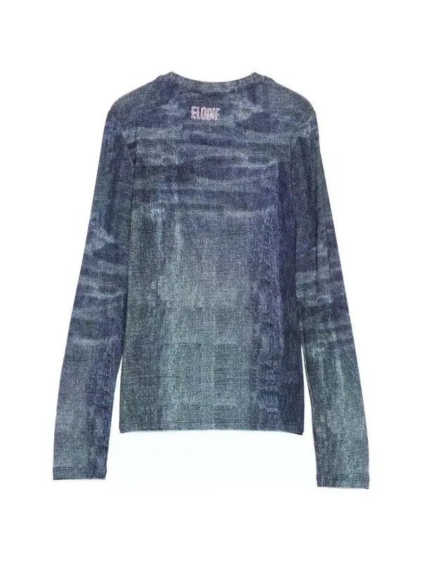 Liu Jo Denim-print Long-sleeve T-shirt