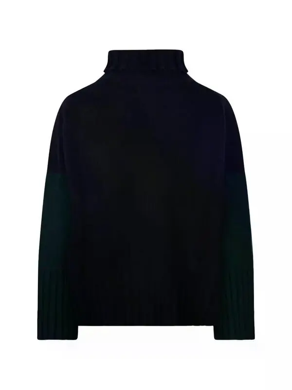 BEYOU Turtleneck Patch-pocket Sweater