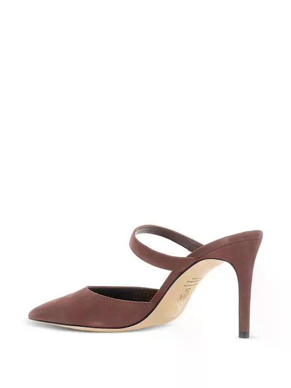 STUART WEITZMAN Pointed-toe Strap Heeled Mules - Brown