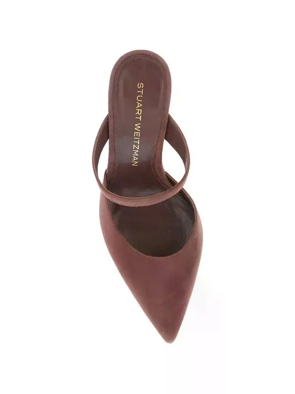 STUART WEITZMAN Pointed-toe Strap Heeled Mules - Brown