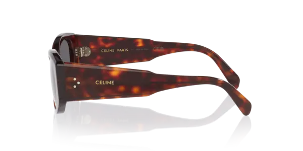Celine 3 Dots Full Rim Rectangle Sunglasses - Tortoise