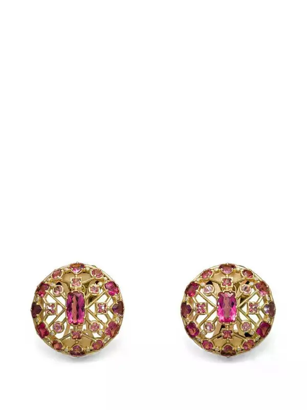 DENISE CASSOU Celestial Night Rubellite And Tourmaline Earrings - Gold