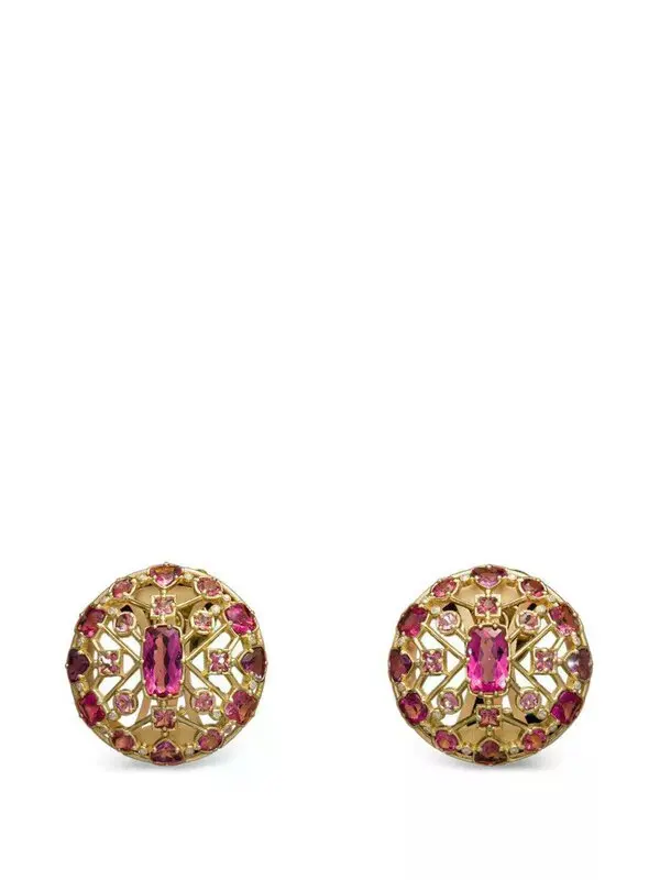 DENISE CASSOU Celestial Night Rubellite And Tourmaline Earrings - Gold