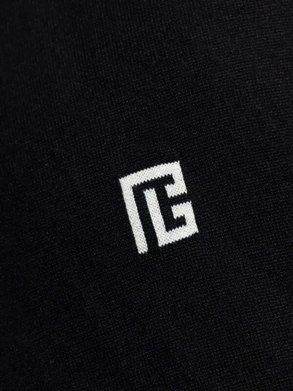 Balmain Logo-embroidered Turtleneck Sweater - Blue