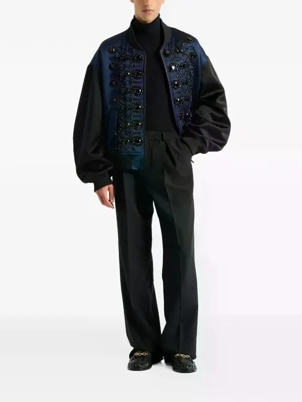 Balmain Logo-embroidered Turtleneck Sweater - Blue