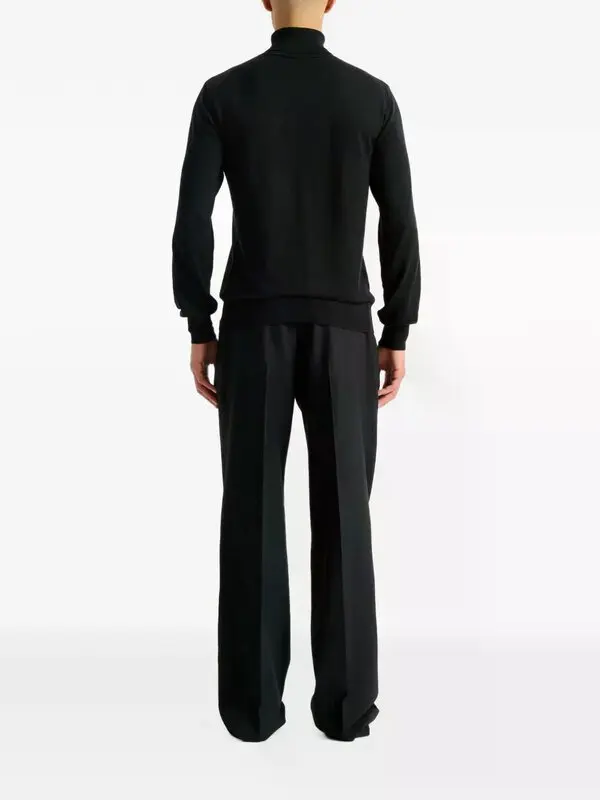 Balmain Logo-embroidered Turtleneck Sweater - Blue