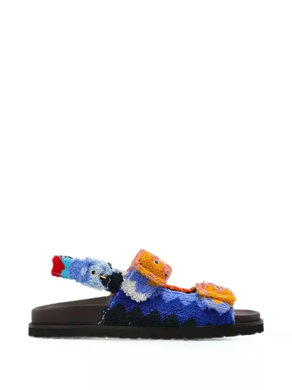 Missoni Zigzag Buckle-fastening Terrycloth Sandals - Blue