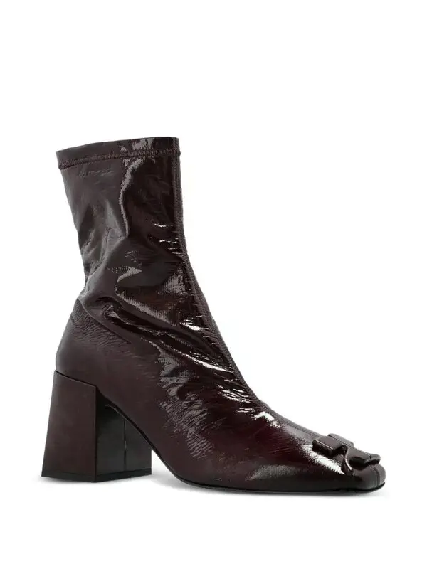 COURREGES Re-edition Logo-plaque Leather Ankle Boots