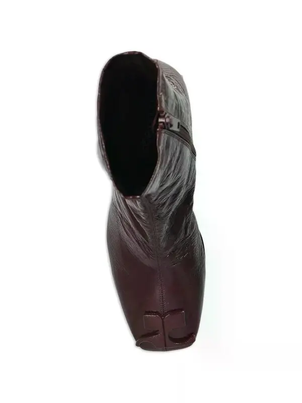 COURREGES Re-edition Logo-plaque Leather Ankle Boots