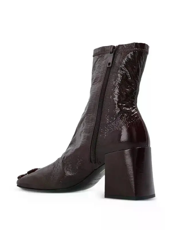 COURREGES Re-edition Logo-plaque Leather Ankle Boots
