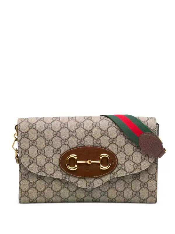 Gucci Gg Supreme Horsebit 1955 Satchel - Neutrals