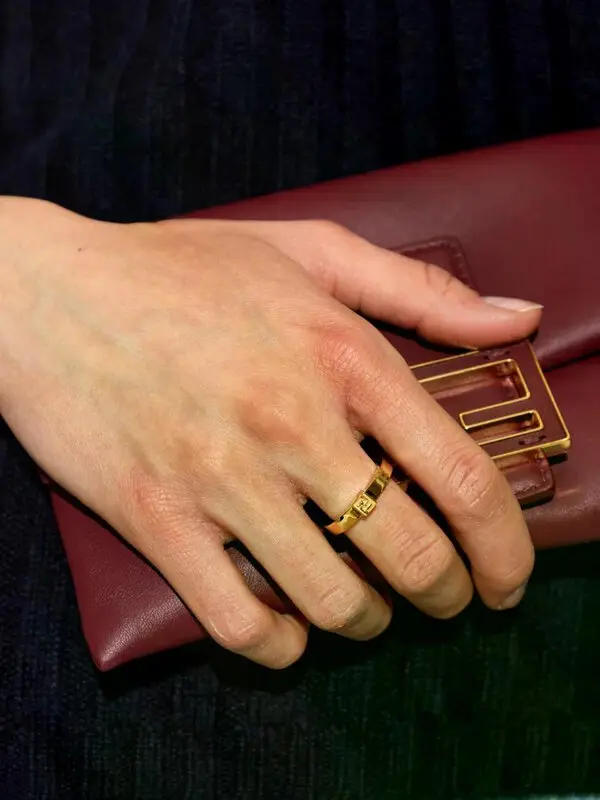 Fendi Ff Motif Enamel-detail Ring