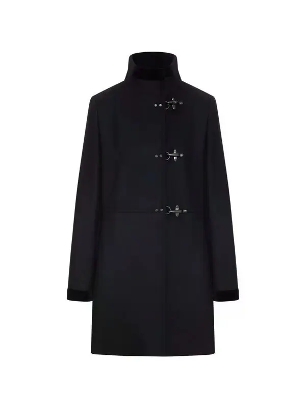 FAY ARCHIVE Toggle-fastening High-neck Coat - Black