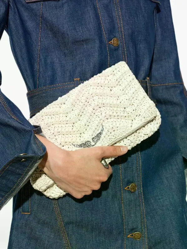 Zadig&Voltaire Rock Macramé Clutch Bag - Neutrals