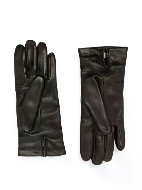 Max Mara Spalato Logo-plaque Leather Gloves