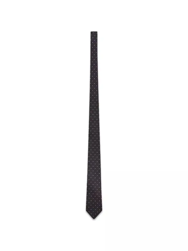 Saint Laurent Silk Jacquard Neck Tie