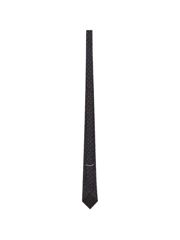 Saint Laurent Tie In Silk Jacquard - Blue
