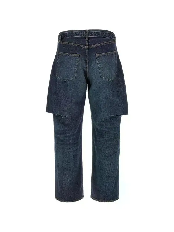 Sacai Belted Straight-leg Jeans