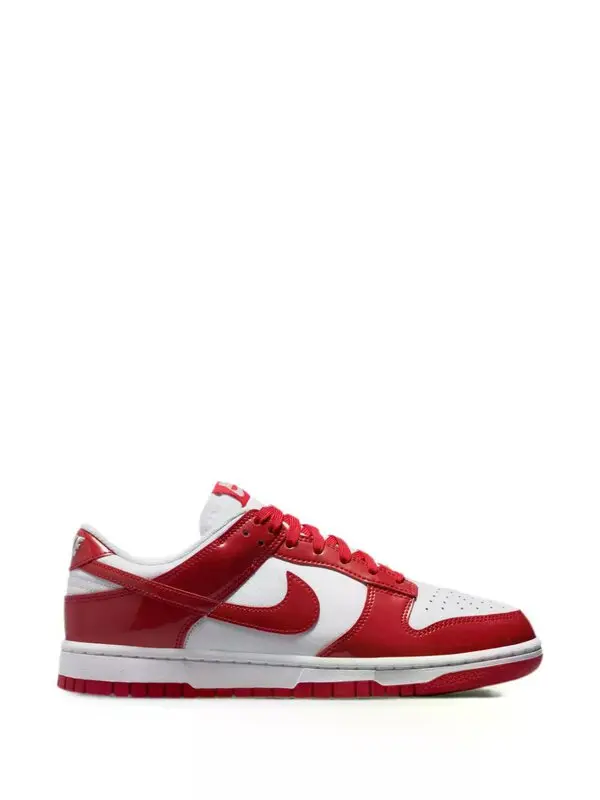 Nike Dunk Low Patent-leather Sneakers - Red