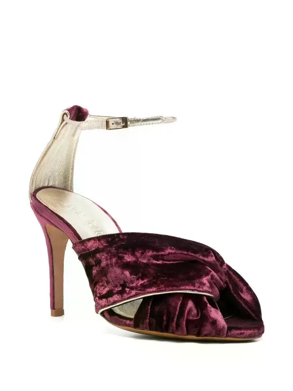 FORTE_FORTE Velvet Crossover Stiletto Sandals