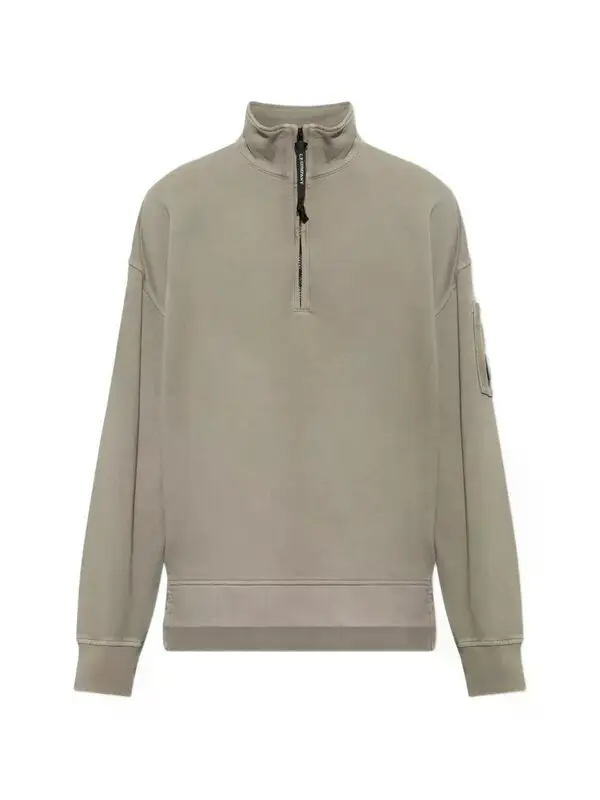 C.P. COMPANY Quarter-zip Lens Detail Sweater - Green