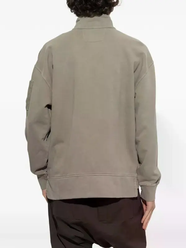 C.P. COMPANY Quarter-zip Lens Detail Sweater - Green