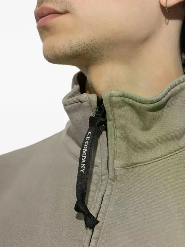 C.P. COMPANY Quarter-zip Lens Detail Sweater - Green