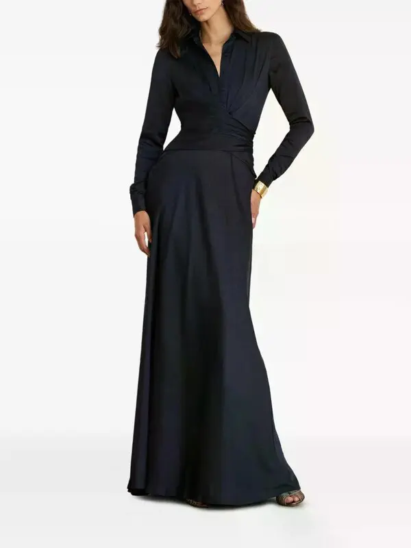 Ralph Lauren Aniyah Pleated Crisscross Gown