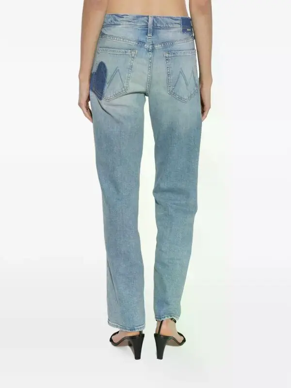 MOTHER Heart-patch Straight-leg Jeans