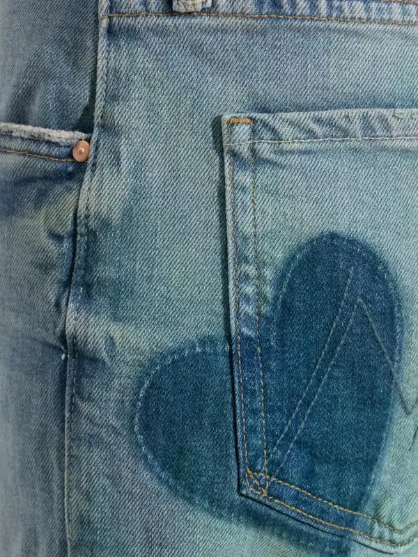 MOTHER Heart-patch Straight-leg Jeans