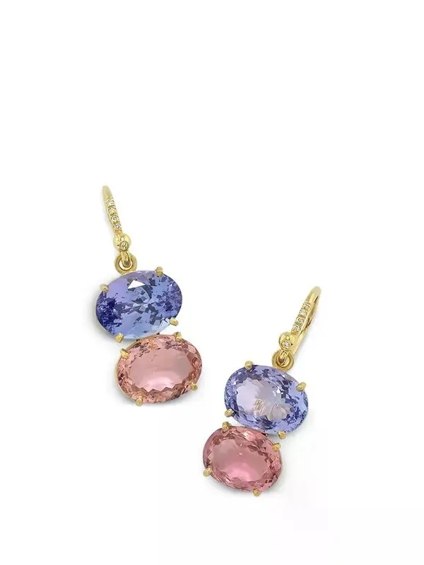 Irene Neuwirth Gemmy Gem Tanzanite And Tourmaline Earrings - Gold