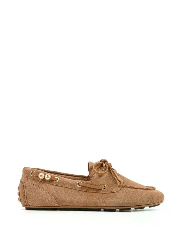 Karl Lagerfeld Ariella Suede Boat Shoes - Neutrals