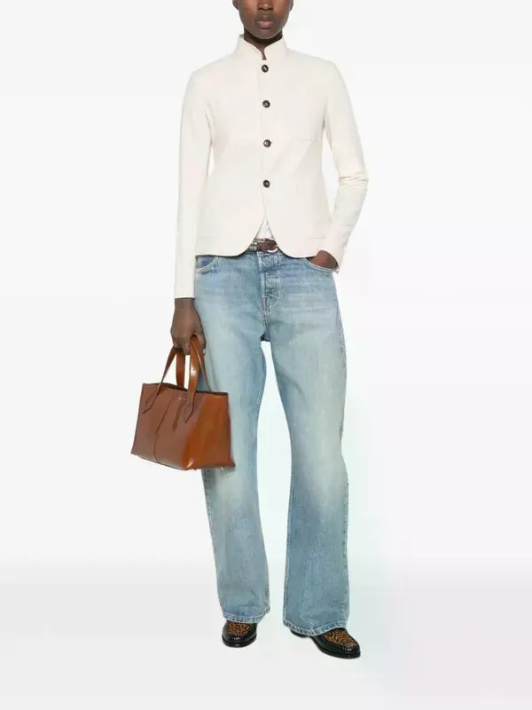 CIRCOLO 1901 Mandarin-collar Patch-pocket Jacket - Neutrals