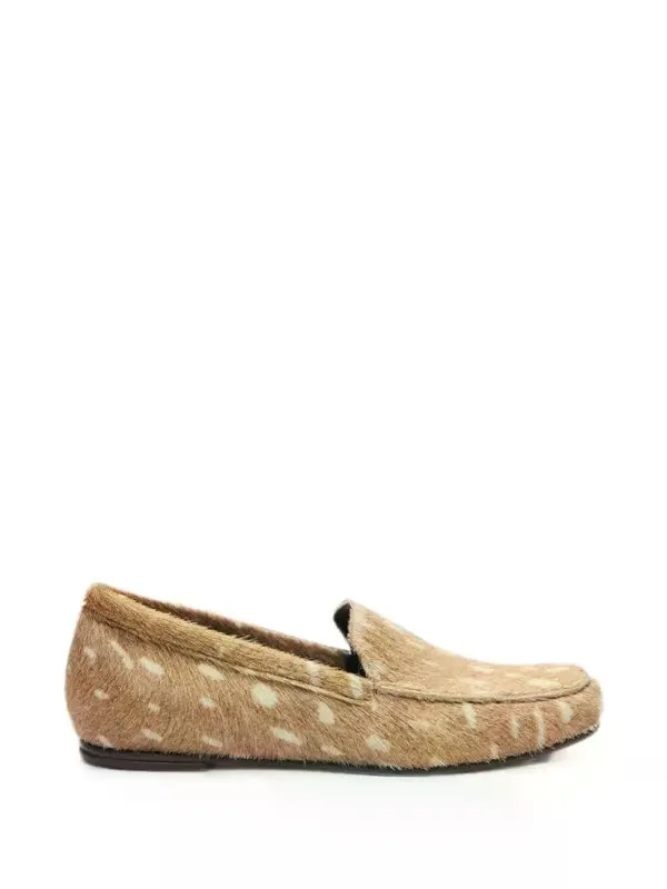 Loulou De Saison Zino Deer-print Pony-effect Loafers - Brown
