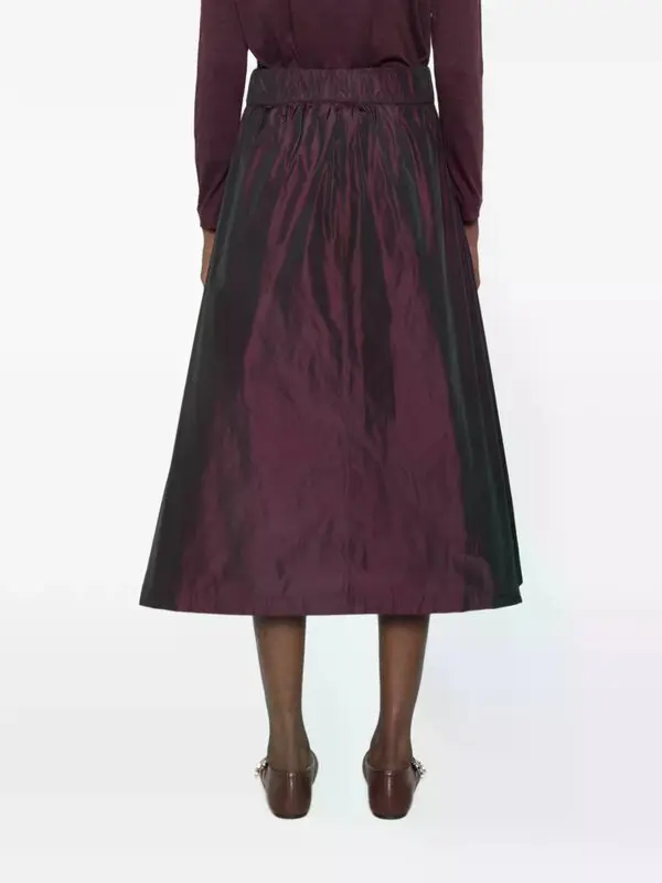 WHYCI MILANO Pleated Midi Skirt With Iridescent Finish