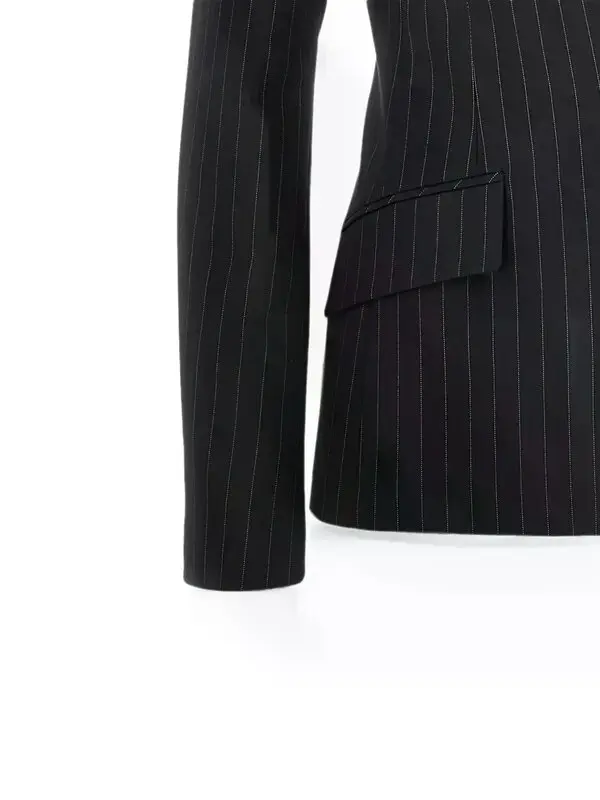 Andamane Bianca Pinstripe Peak Lapel Blazer